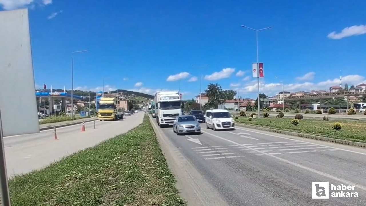 Samsun-Ankara kara yolunun Havza geçişinde trafik sıkışıklığı - HABER ...